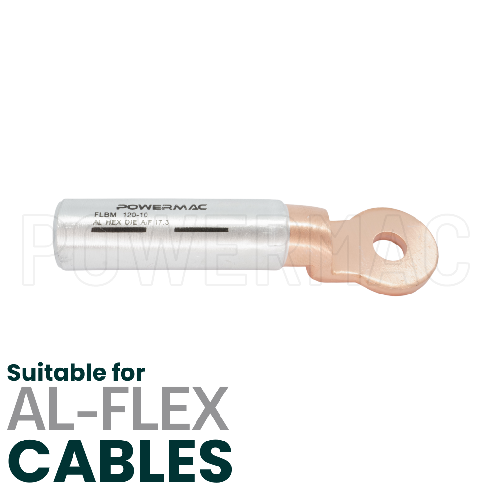 120mm Flexible Bi-metal Cable Lug | Powermac Cables Australia